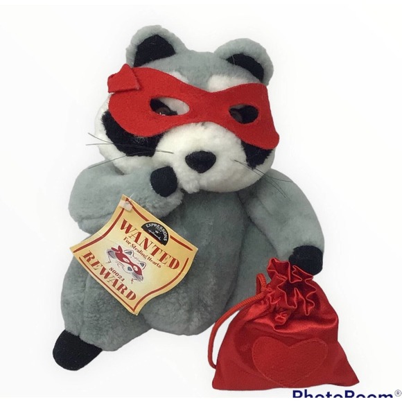 Hallmark | Toys | Hallmark Racoon Bandit With Red Mask And Bag Plush ...